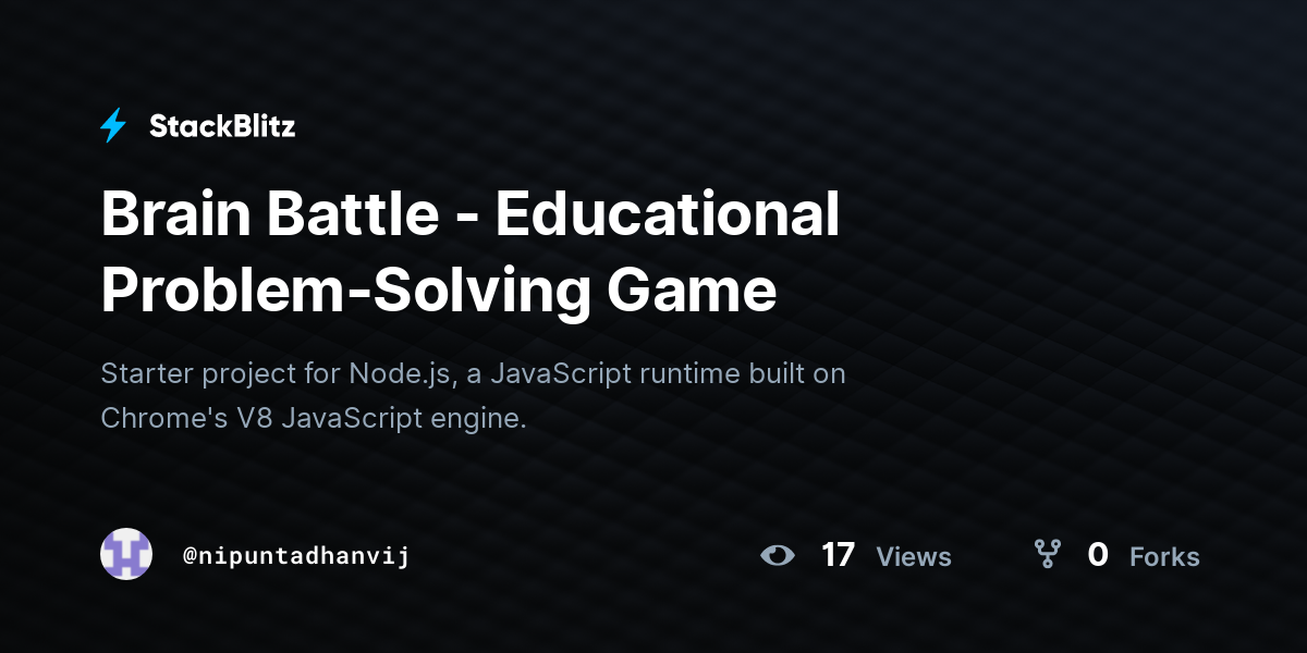 Brain Battle - Educational Problem-Solving Game - StackBlitz