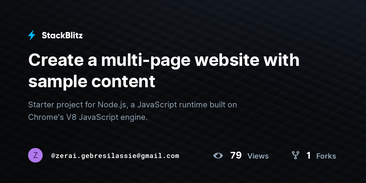 Create a multi-page website with sample content - StackBlitz