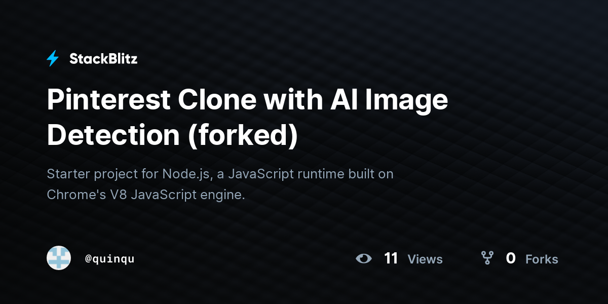 Pinterest Clone with AI Image Detection (forked) - StackBlitz