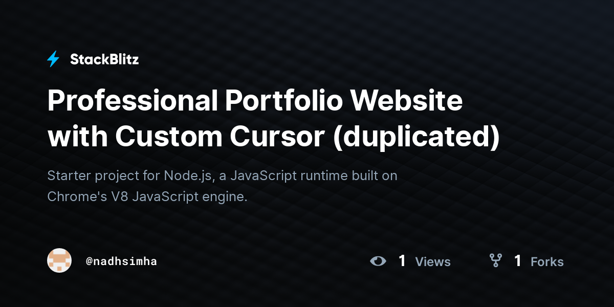 Professional Portfolio Website with Custom Cursor (duplicated) - StackBlitz