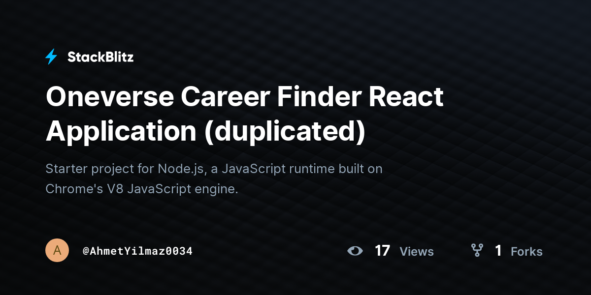 Oneverse Career Finder React Application (duplicated) - StackBlitz