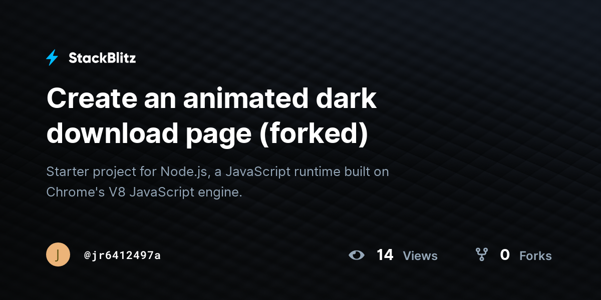 Create an animated dark download page (forked) - StackBlitz