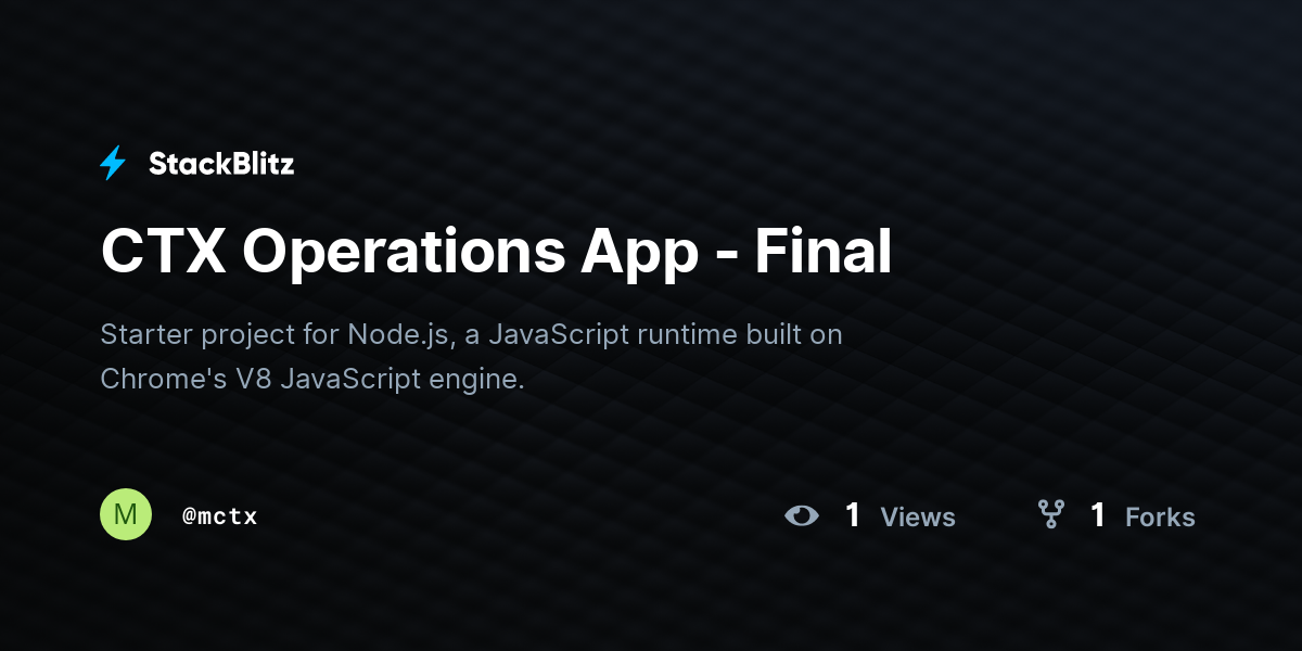 CTX Operations App - Final - StackBlitz