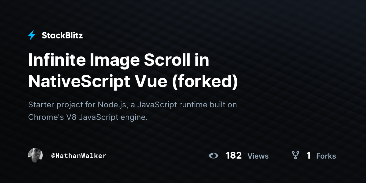 Infinite Image Scroll in NativeScript Vue (forked) - StackBlitz