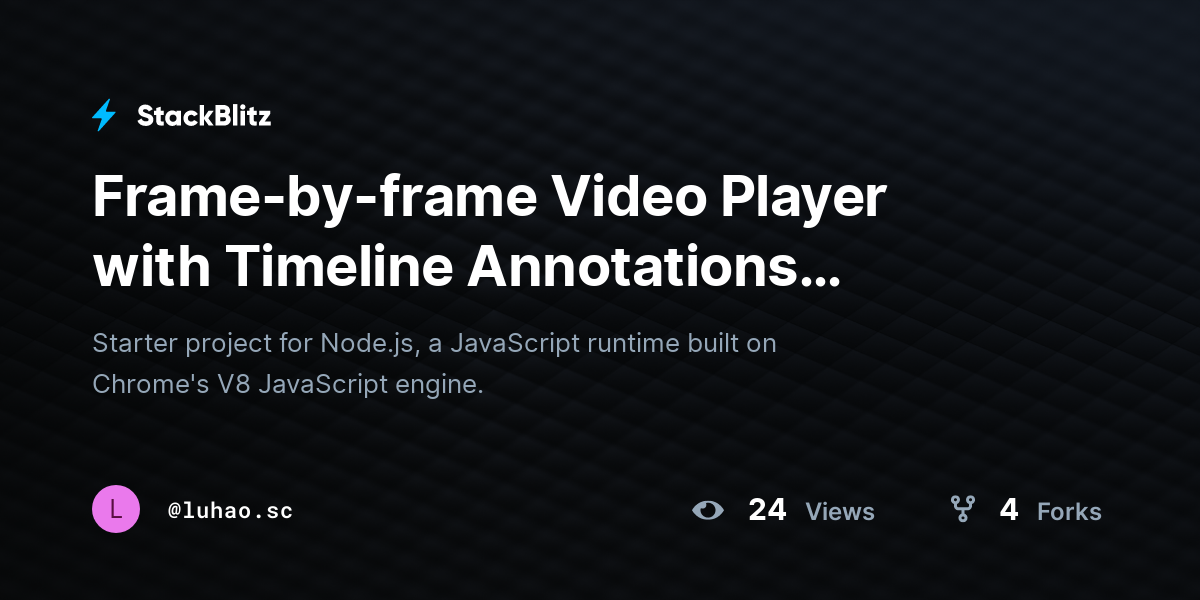 Frame-by-frame Video Player with Timeline Annotations (forked) - StackBlitz