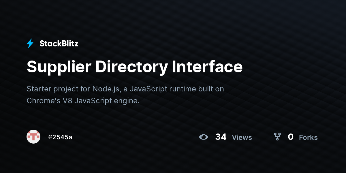 Supplier Directory Interface - StackBlitz