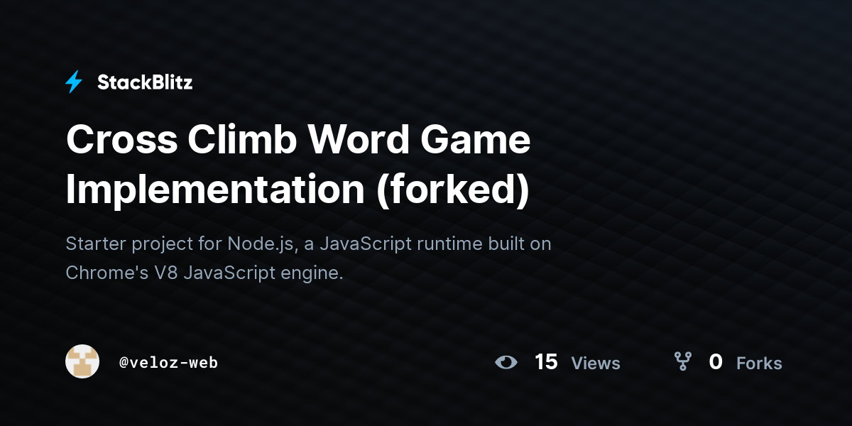 Cross Climb Word Game Implementation (forked) - StackBlitz