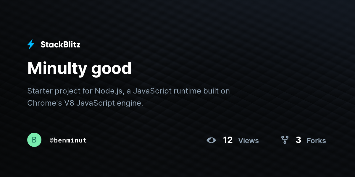 Minulty good - StackBlitz