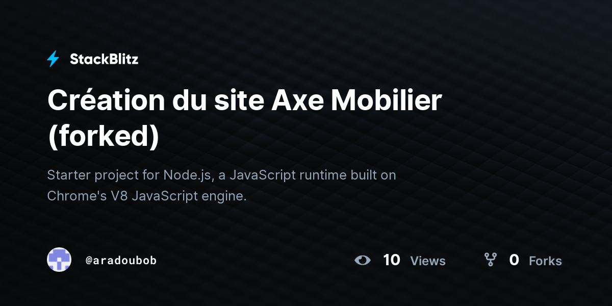 Création du site Axe Mobilier (forked) - StackBlitz