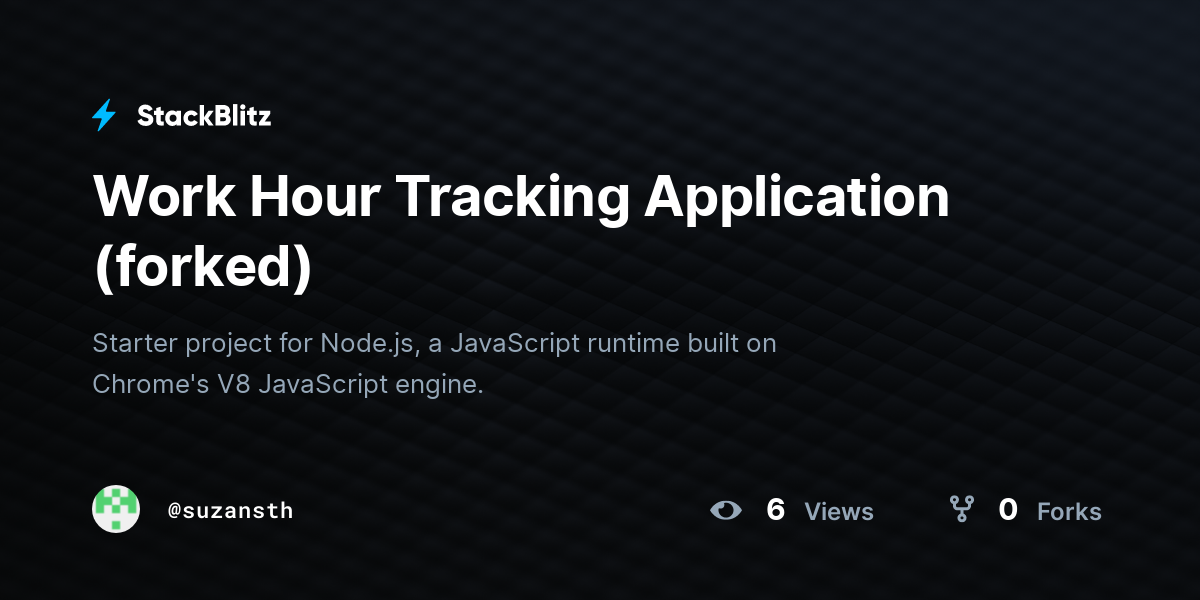 Work Hour Tracking Application (forked) - StackBlitz