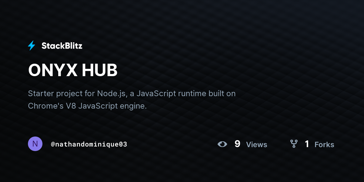 ONYX HUB - StackBlitz