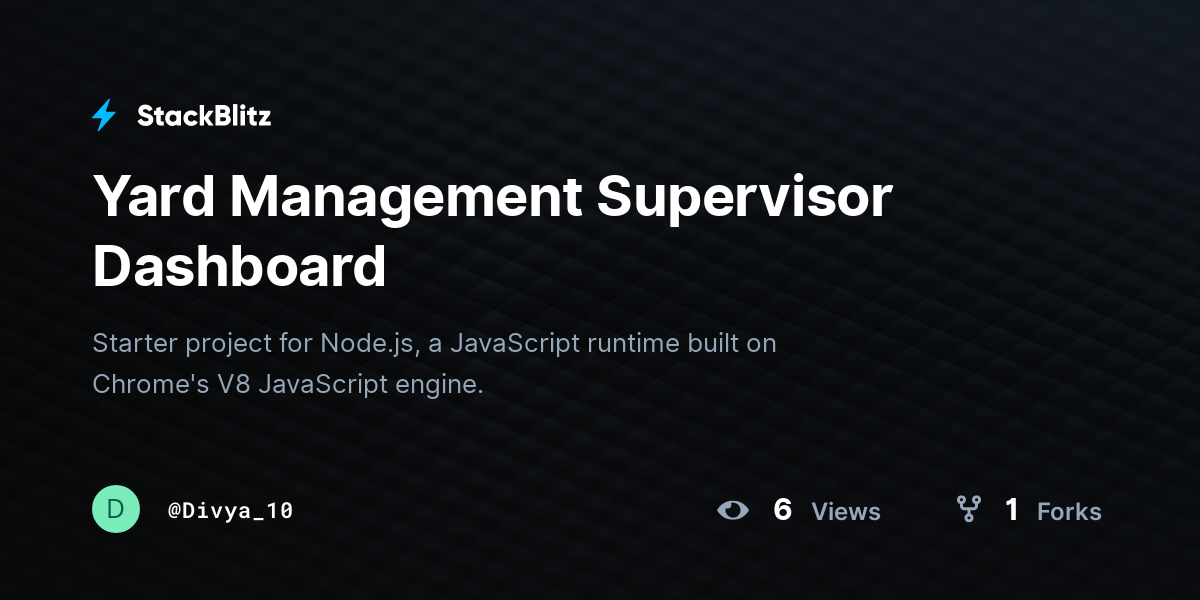 Yard Management Supervisor Dashboard - StackBlitz