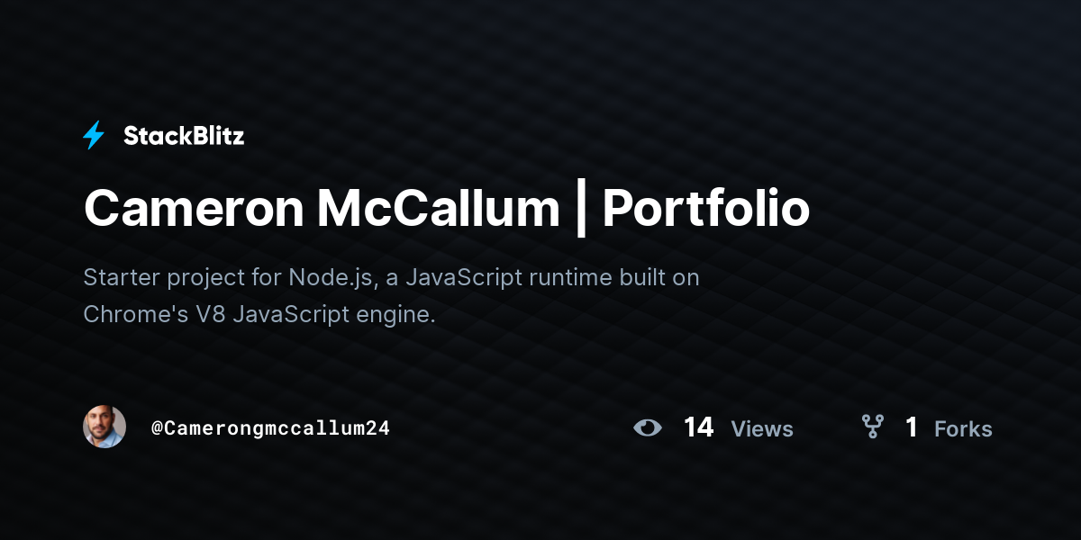 Cameron McCallum | Portfolio - StackBlitz