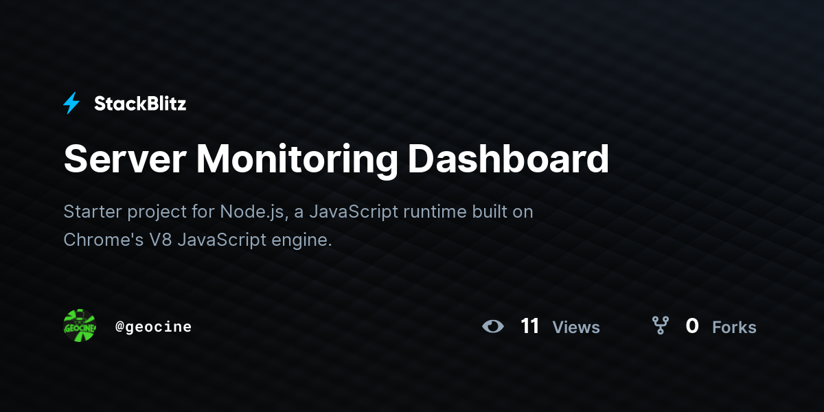 Server Monitoring Dashboard - StackBlitz