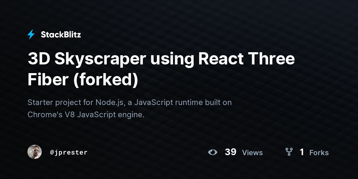 3D Skyscraper using React Three Fiber (forked) - StackBlitz