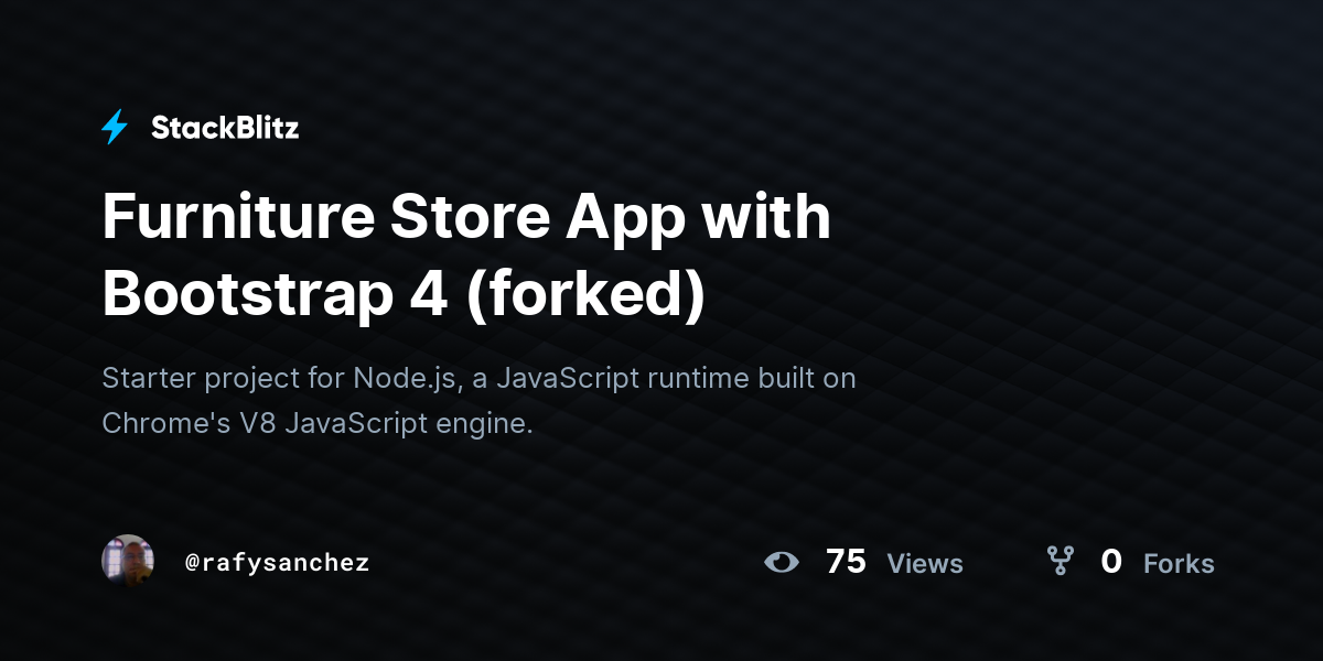Furniture Store App with Bootstrap 4 (forked) - StackBlitz