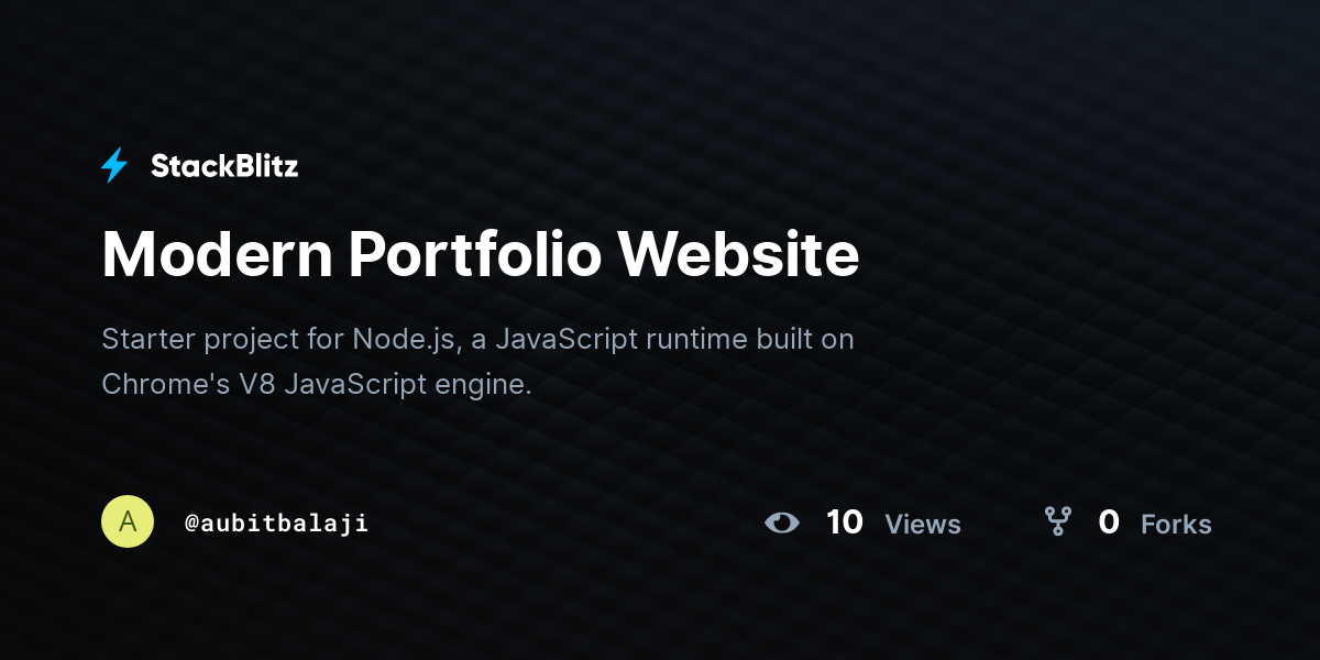 Modern Portfolio Website - StackBlitz