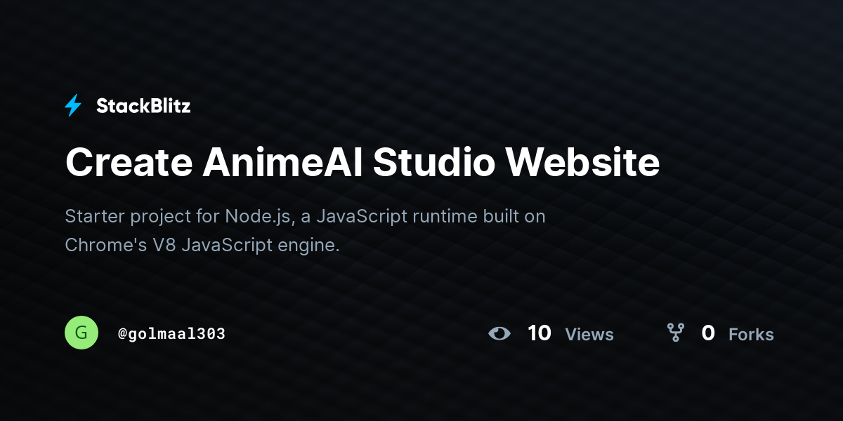 Create AnimeAI Studio Website - StackBlitz