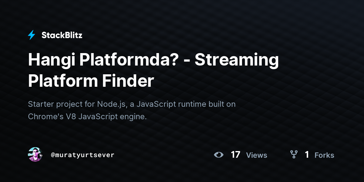 Hangi Platformda? - Streaming Platform Finder - StackBlitz