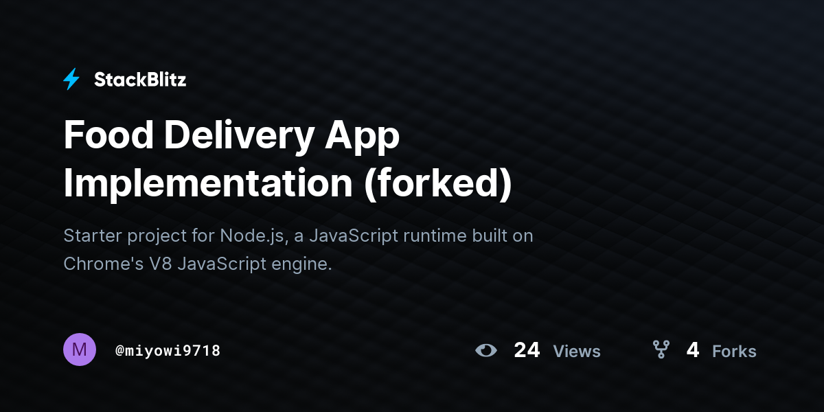 Food Delivery App Implementation (forked) - StackBlitz