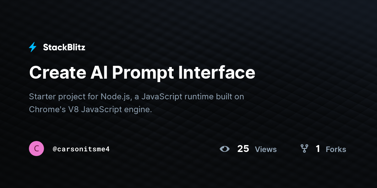 Create AI Prompt Interface - StackBlitz