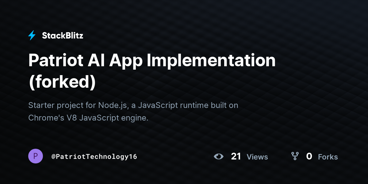 Patriot AI App Implementation (forked) - StackBlitz
