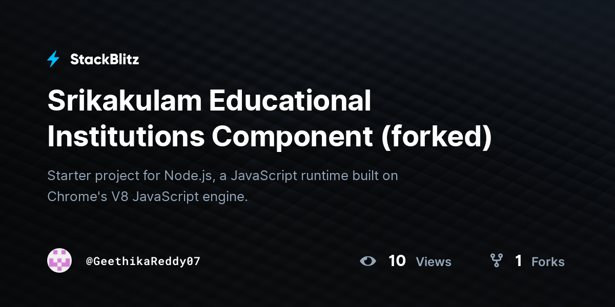 Srikakulam Educational Institutions Component (forked) - StackBlitz