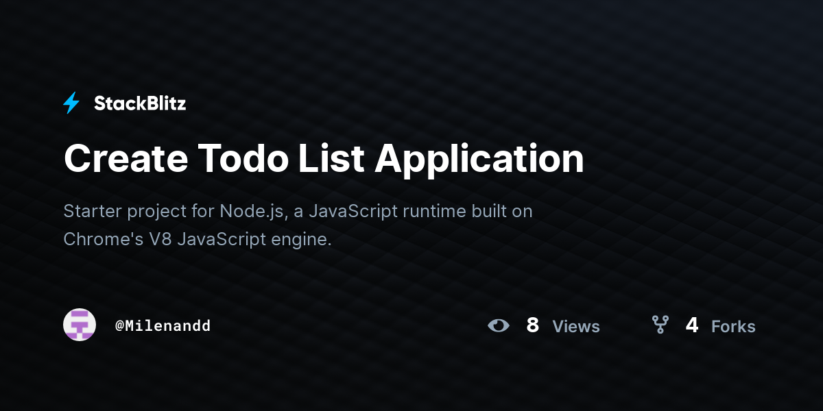 Create Todo List Application - StackBlitz