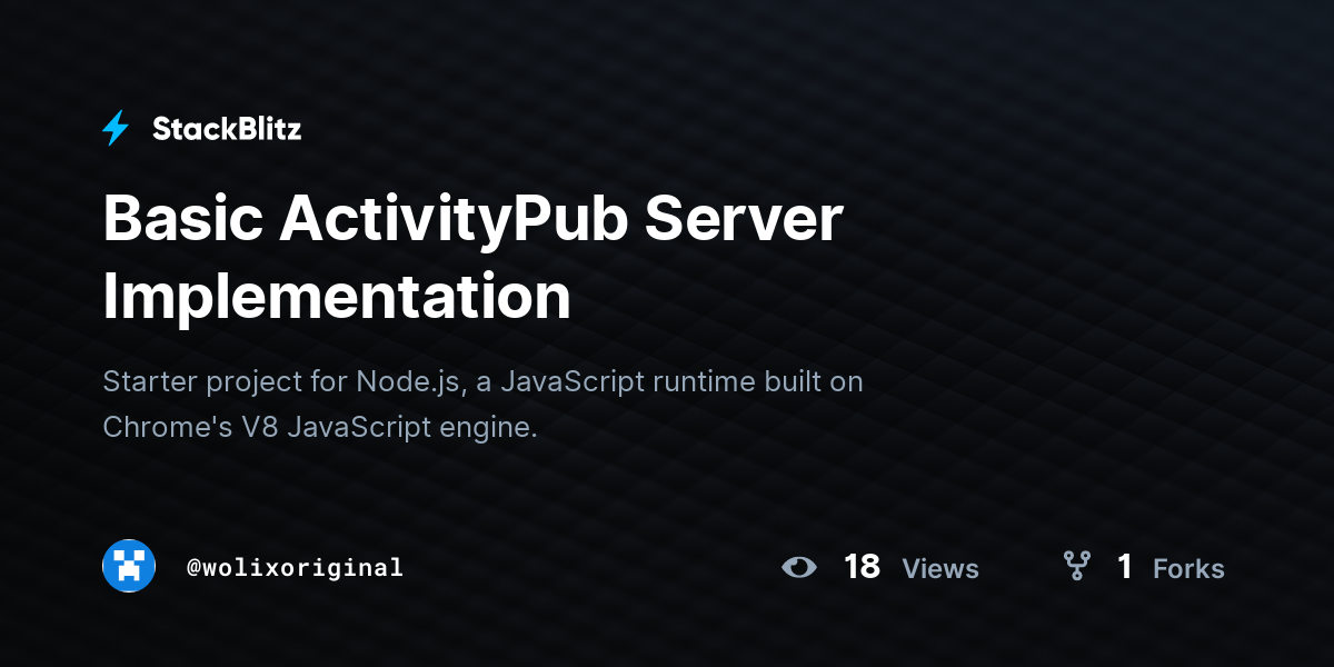 Basic ActivityPub Server Implementation - StackBlitz