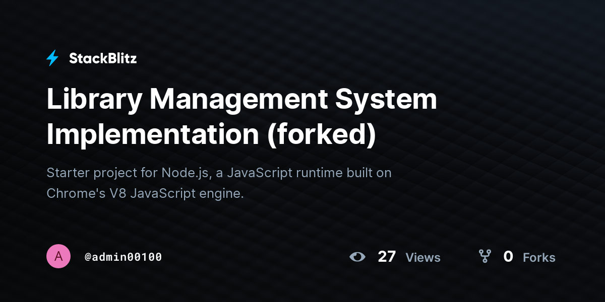 Library Management System Implementation (forked) - StackBlitz