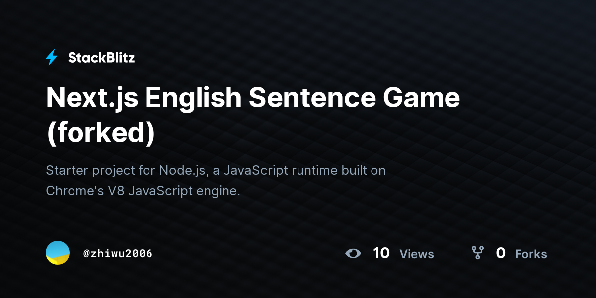 Next.js English Sentence Game (forked) - StackBlitz
