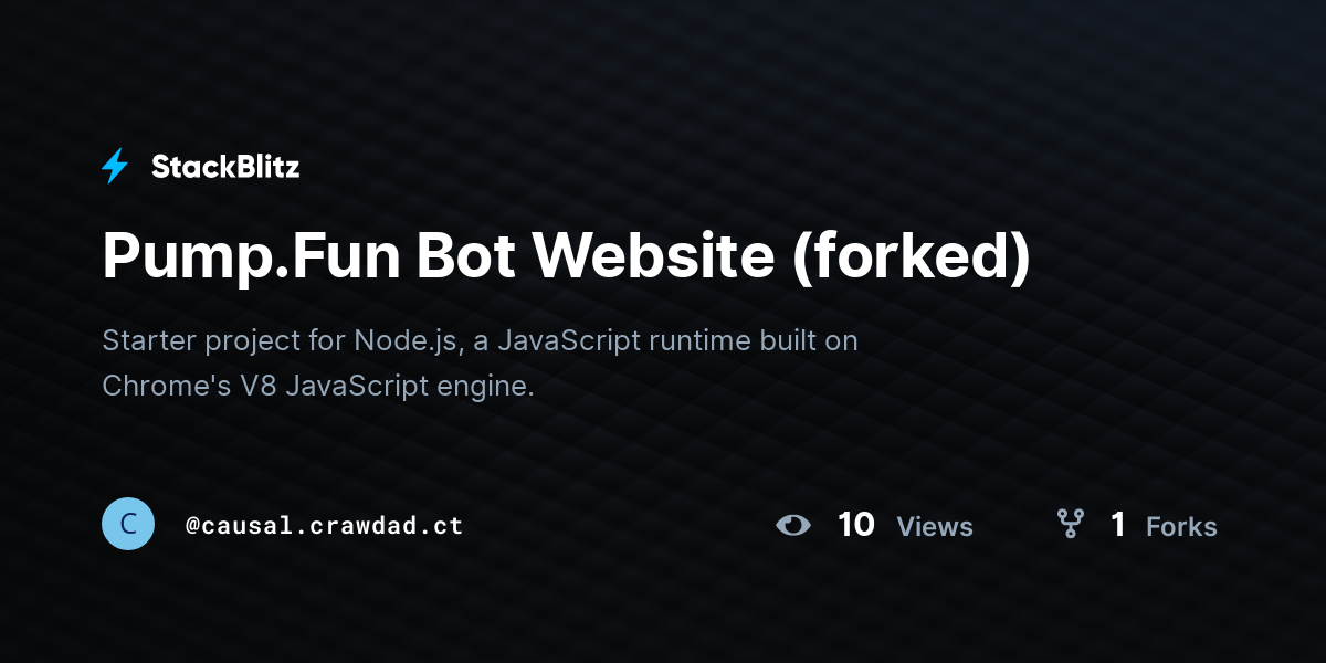 Pump.Fun Bot Website (forked) - StackBlitz