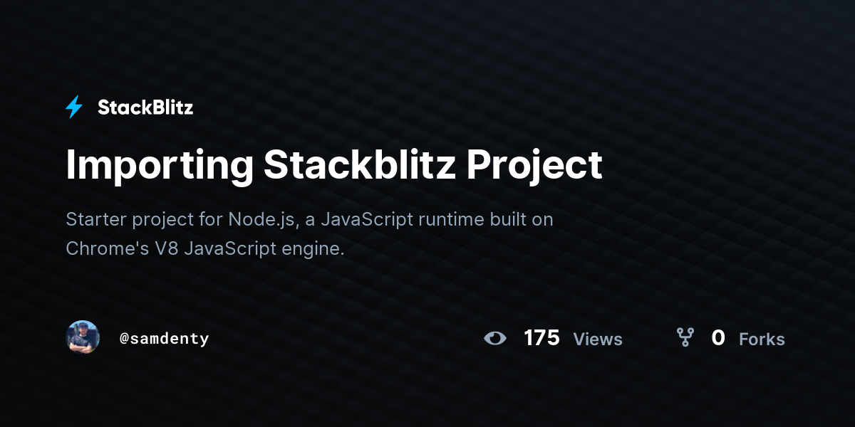 Importing Stackblitz Project - StackBlitz