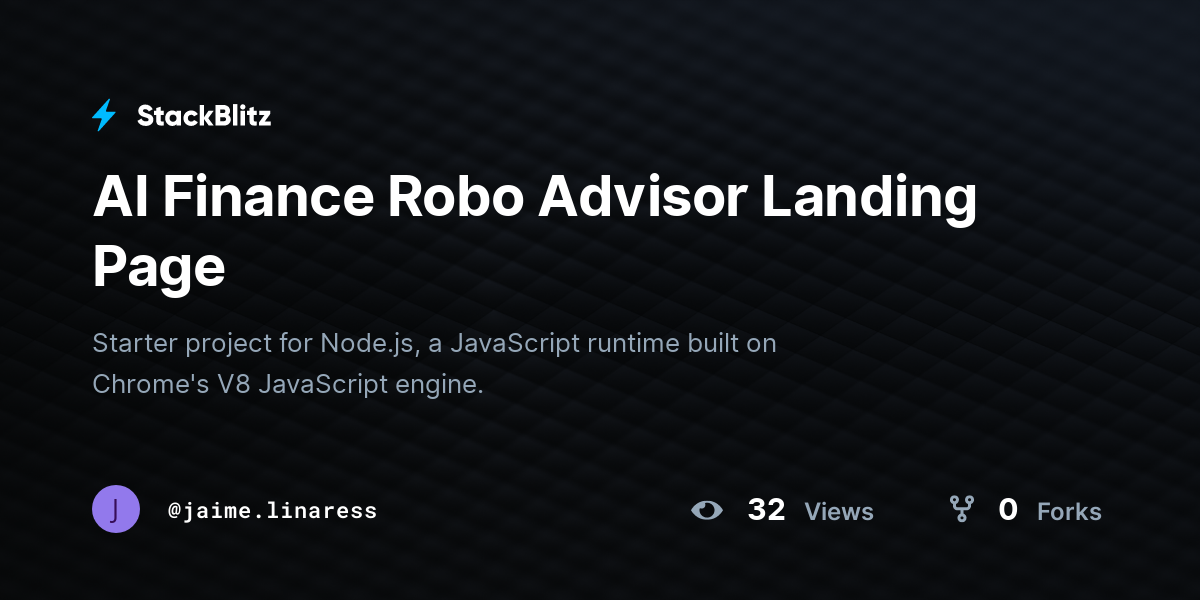 AI Finance Robo Advisor Landing Page - StackBlitz