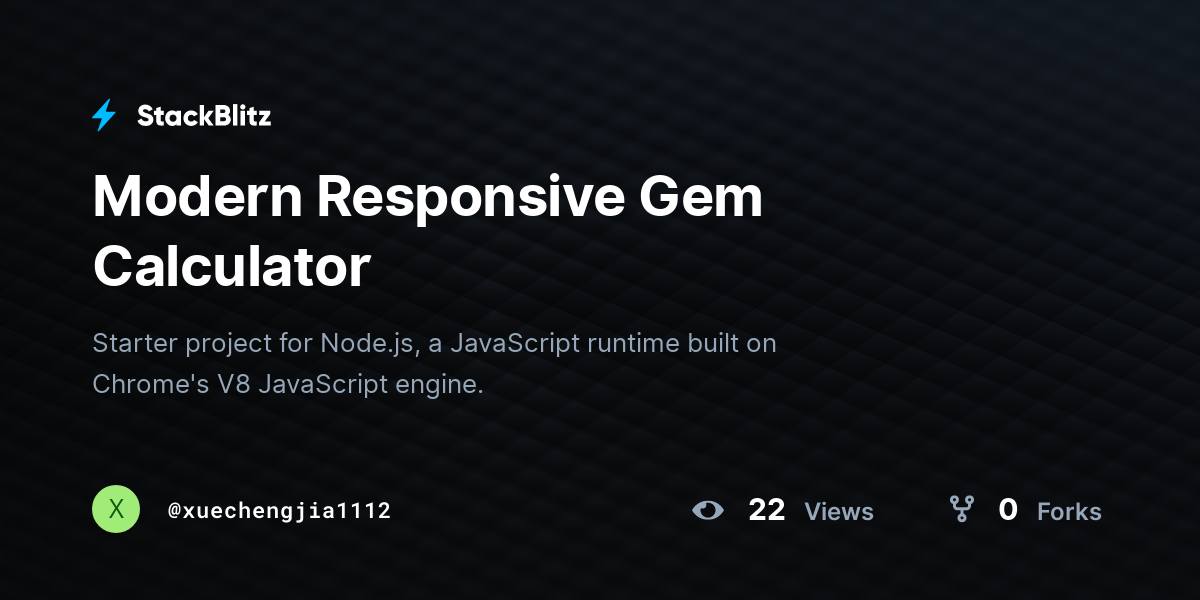 Modern Responsive Gem Calculator - StackBlitz