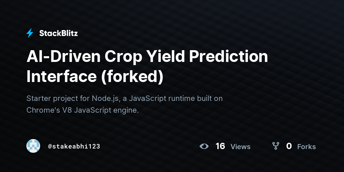 AI-Driven Crop Yield Prediction Interface (forked) - StackBlitz