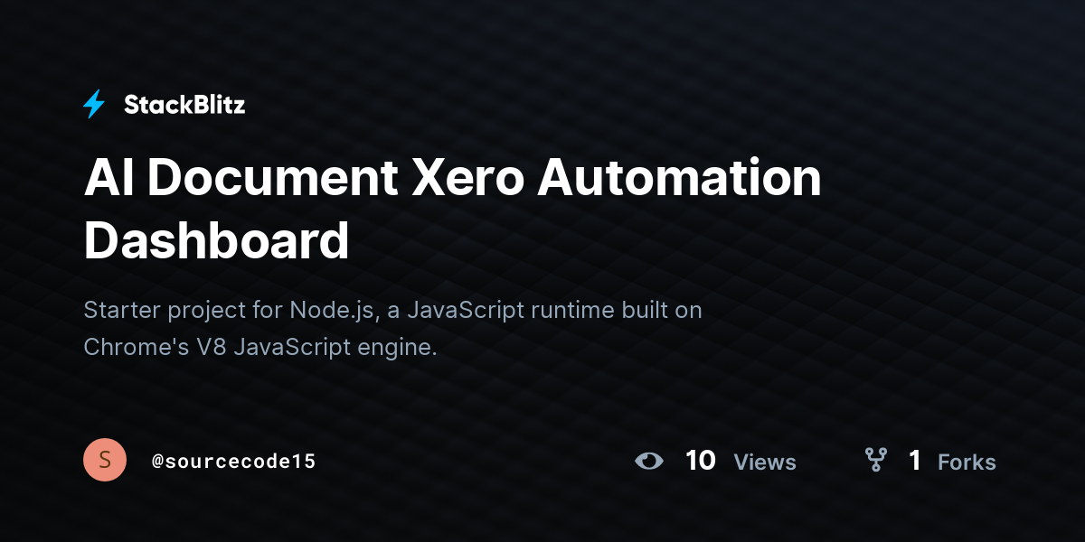 AI Document Xero Automation Dashboard - StackBlitz