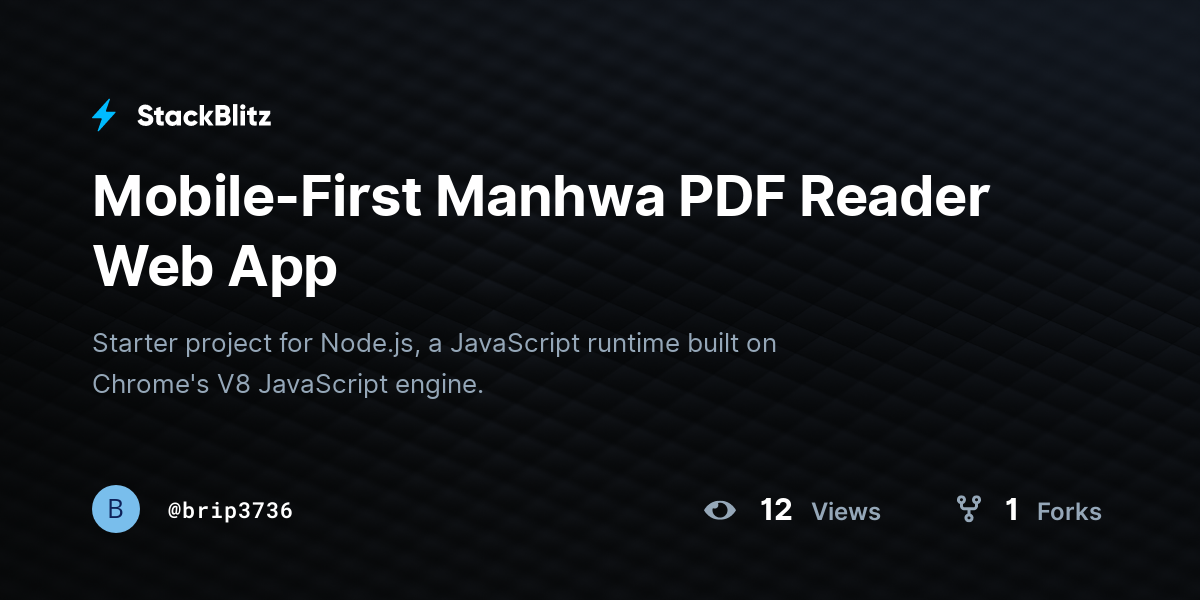 Mobile-First Manhwa PDF Reader Web App - StackBlitz
