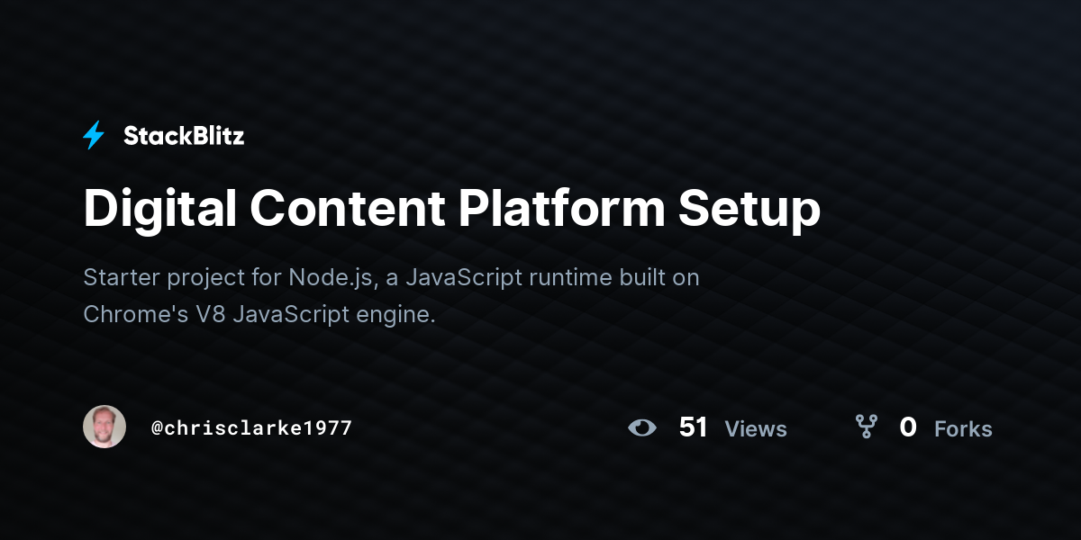 Digital Content Platform Setup - StackBlitz