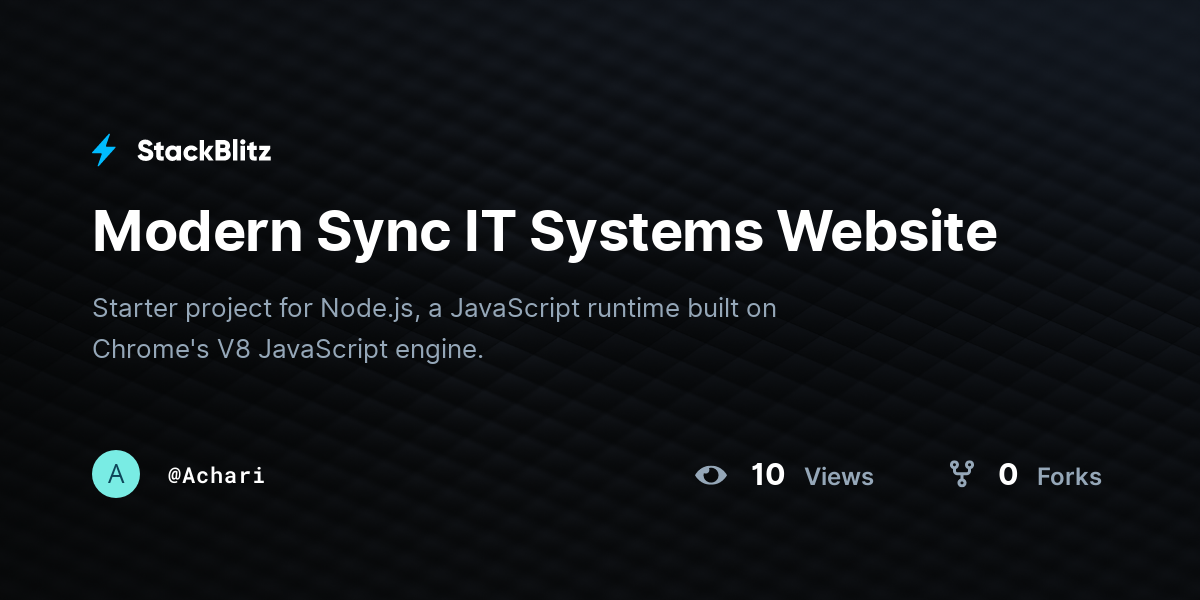 Modern Sync IT Systems Website - StackBlitz