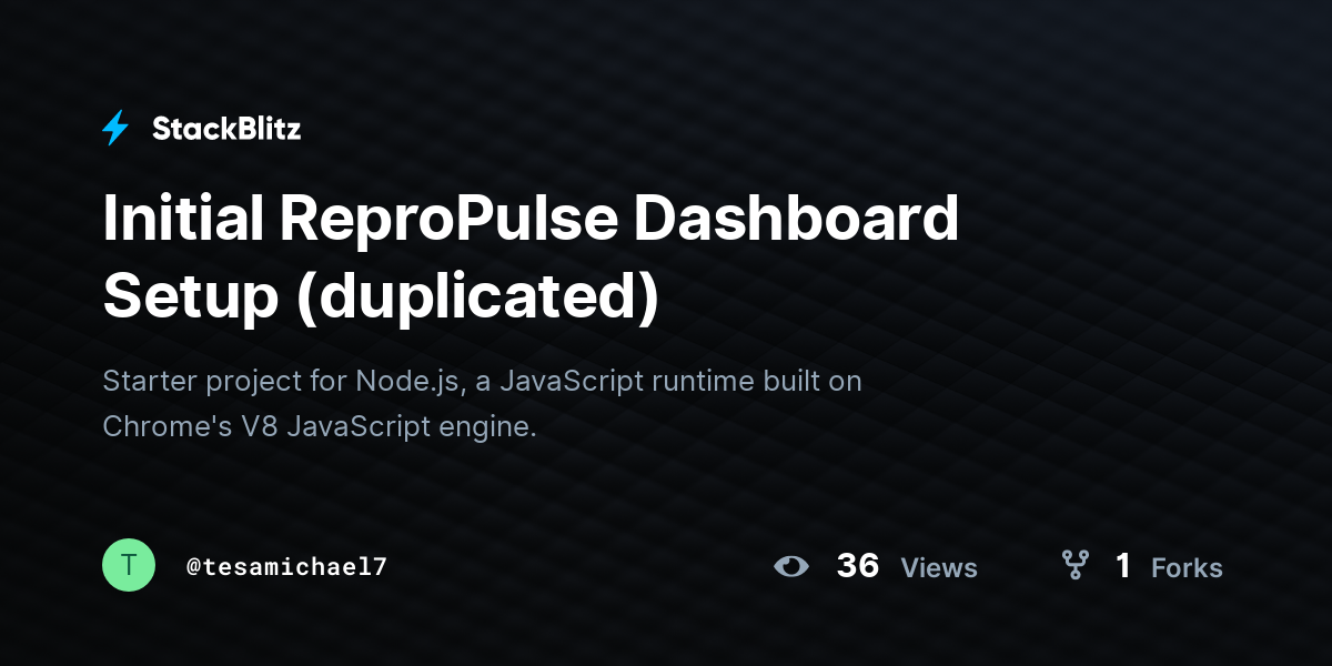 Initial ReproPulse Dashboard Setup (duplicated) - StackBlitz