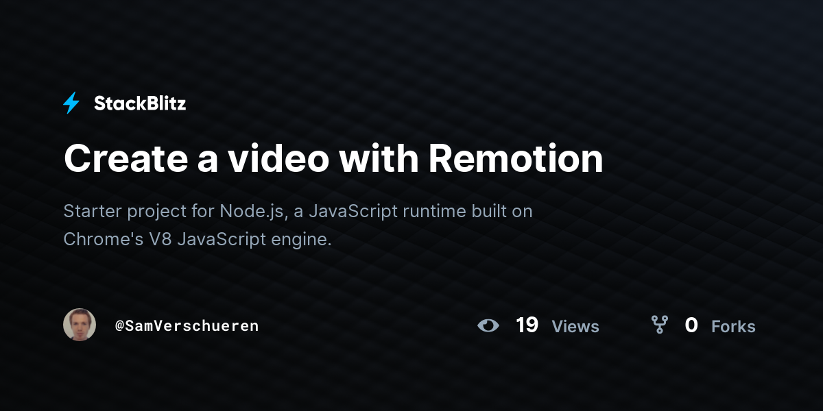 Create a video with Remotion - StackBlitz
