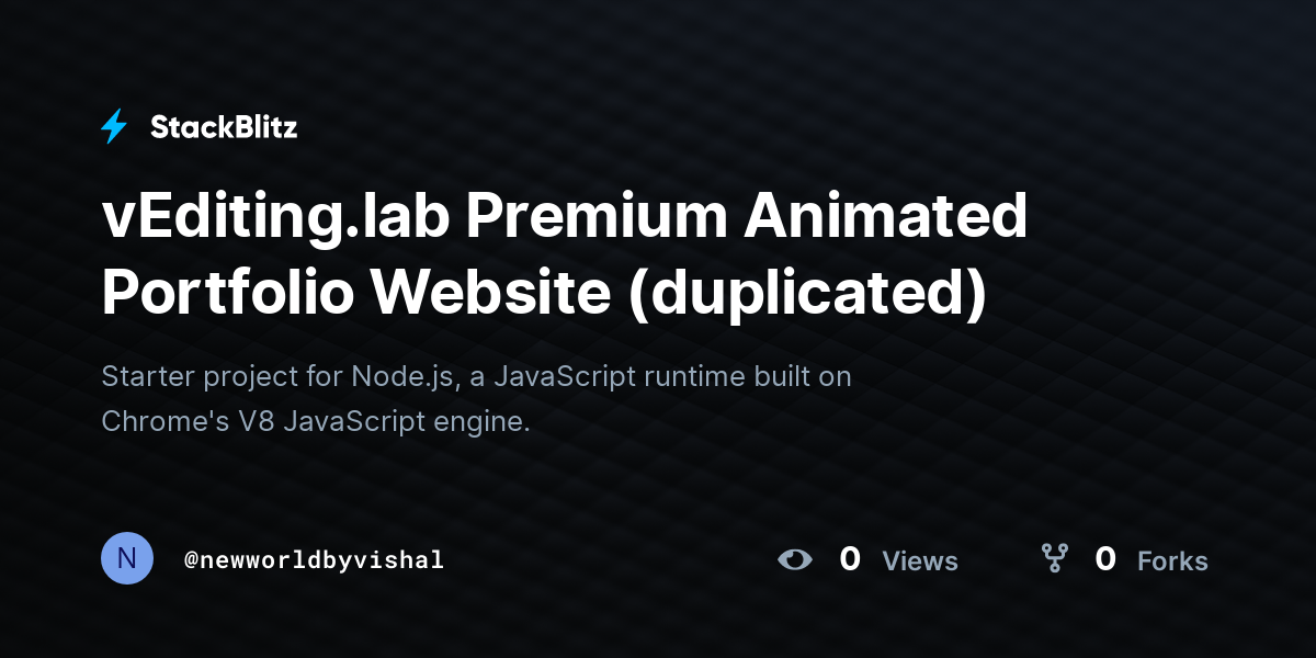 vEditing.lab Premium Animated Portfolio Website (duplicated) - StackBlitz