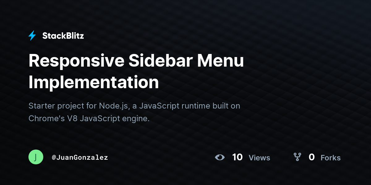 Responsive Sidebar Menu Implementation - StackBlitz