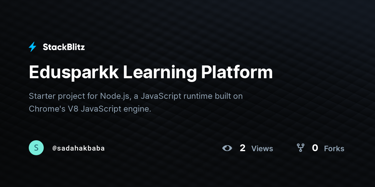 Edusparkk Learning Platform - StackBlitz