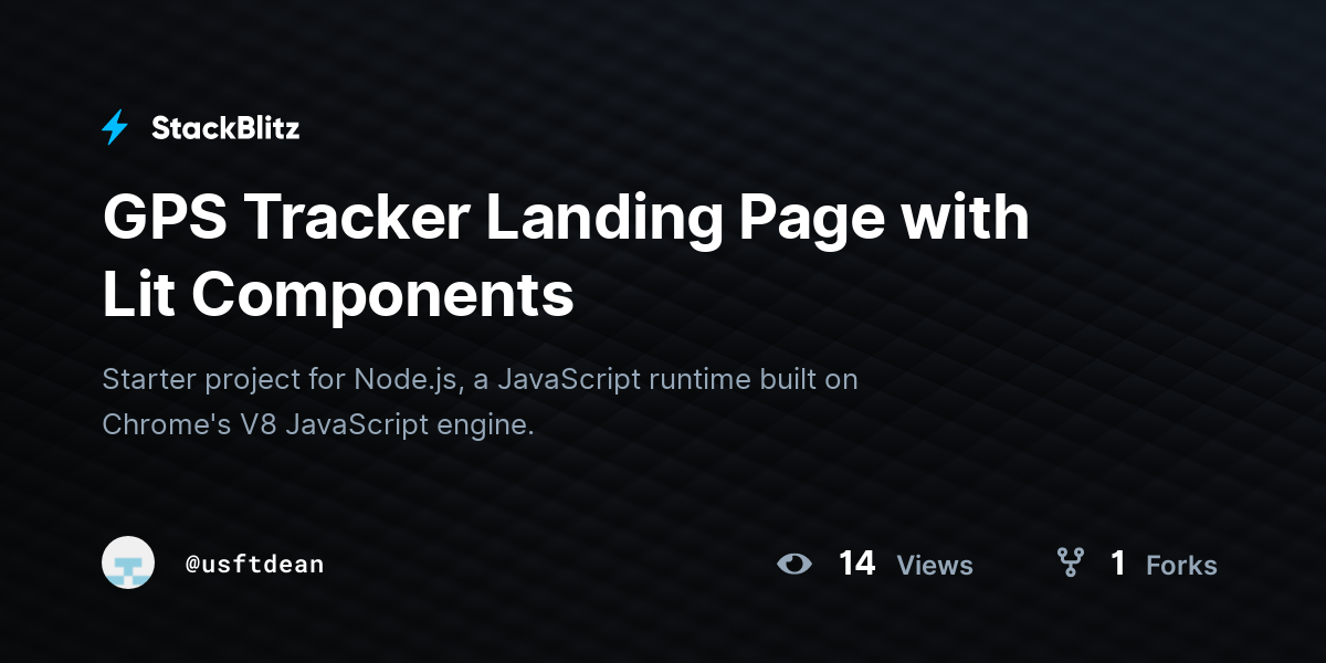 GPS Tracker Landing Page with Lit Components - StackBlitz