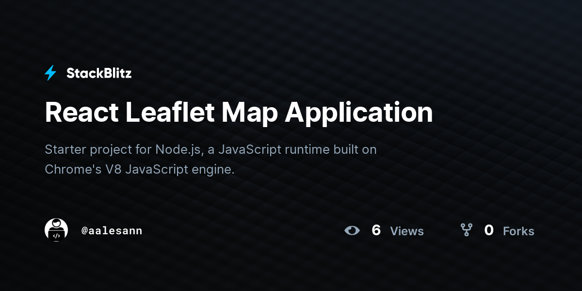 React Leaflet Map Application - StackBlitz React Leaflet Map Application - StackBlitz