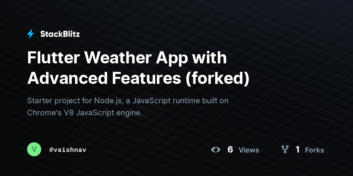 Flutter Weather App with Advanced Features (forked) - StackBlitz