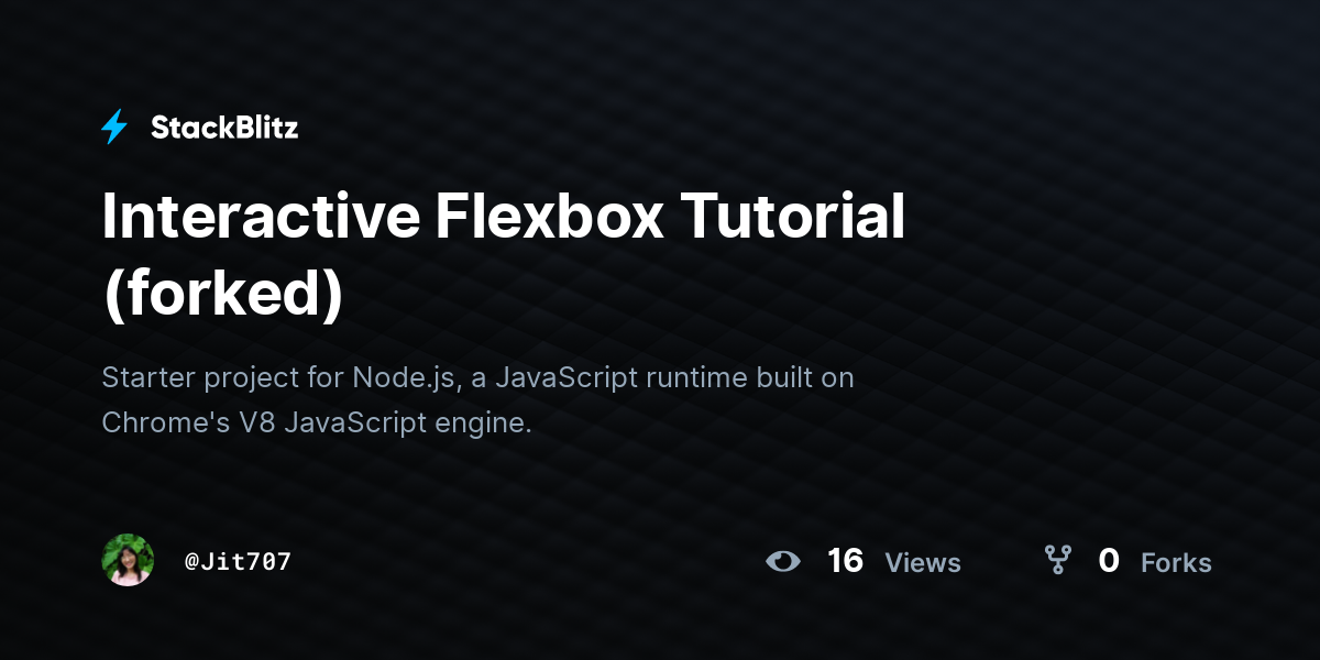 Interactive Flexbox Tutorial (forked) - StackBlitz