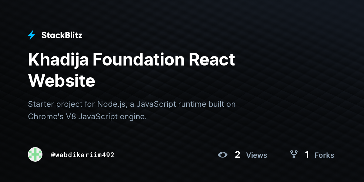 Khadija Foundation React Website - StackBlitz